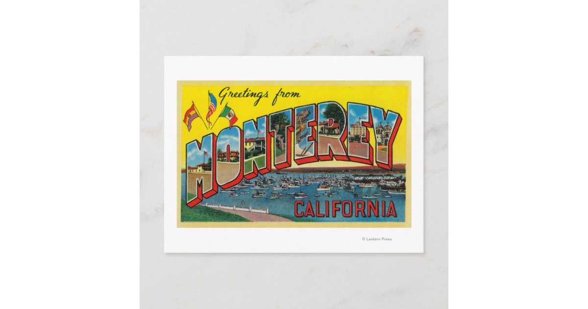 Monterey, California - Large Letter Scenes Postcard | Zazzle