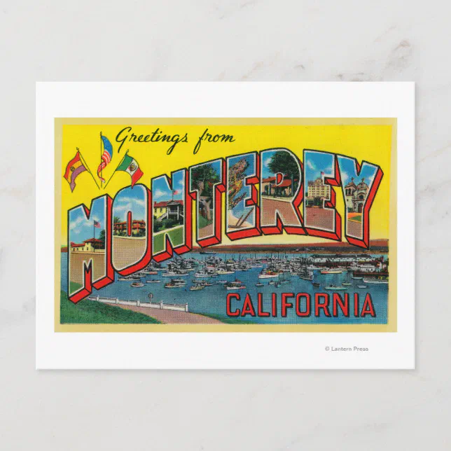 Monterey, California - Large Letter Scenes Postcard | Zazzle