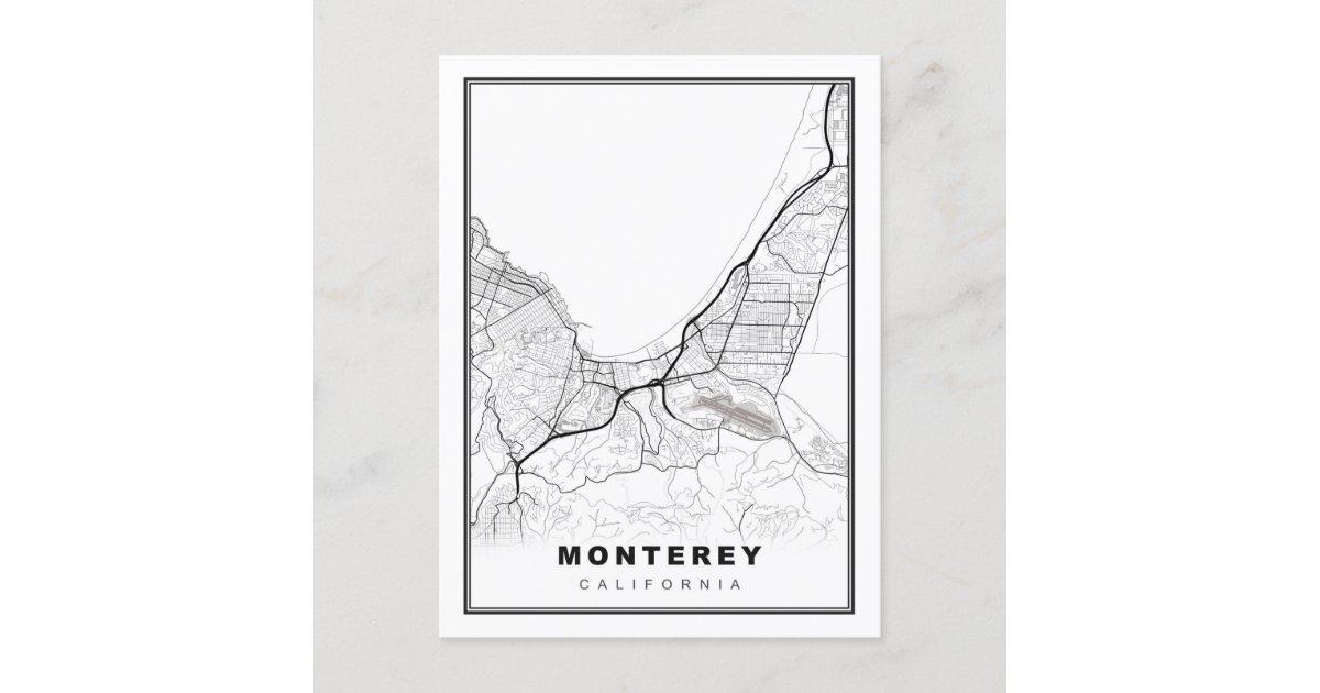 Monterey Map Postcard | Zazzle