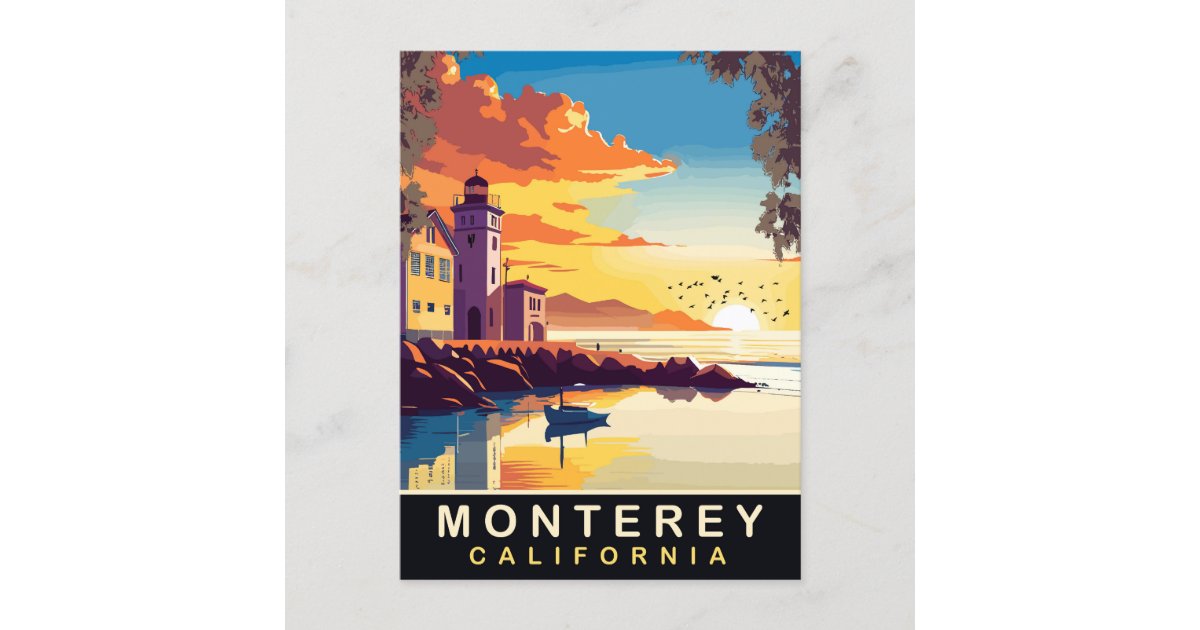Monterey, Romantic Sunset, california, Travel Postcard | Zazzle