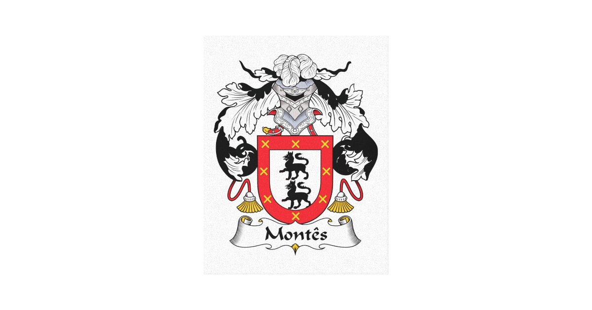 Montes Family Crest Canvas Print | Zazzle