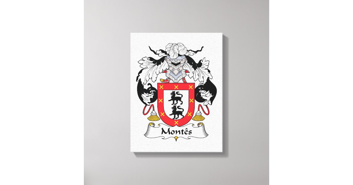 Montes Family Crest Canvas Print | Zazzle