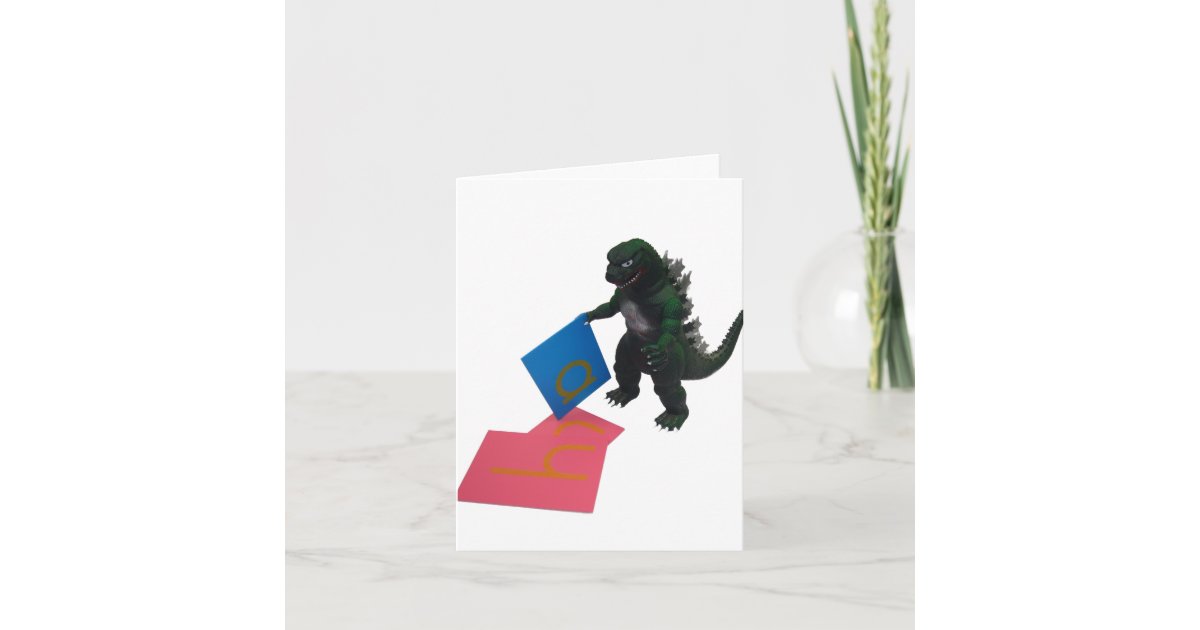 Montessaurus & Sand Paper Letters Note Card | Zazzle