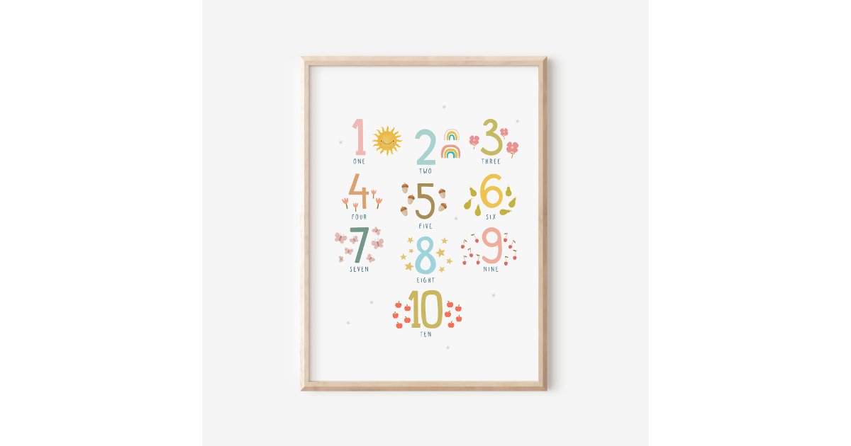 Montessori Counting to 10 Print Poster | Zazzle