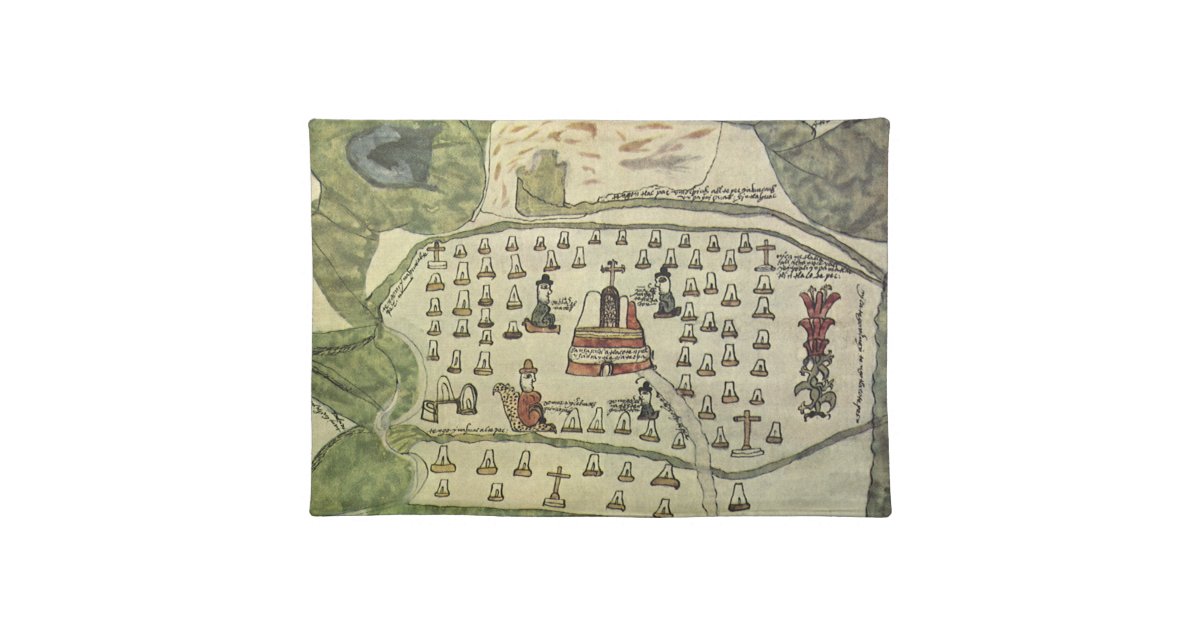 Montezuma's Aztec Empire, Antique World Map, 1577 Cloth Placemat | Zazzle