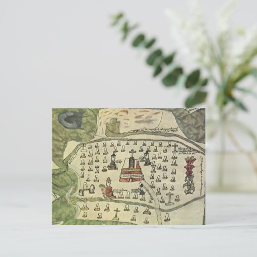 Montezuma's Aztec Empire, Antique World Map, 1577 Postcard | Zazzle