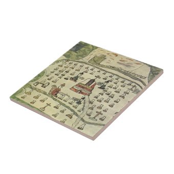 Montezuma's Aztec Empire, Antique World Map, 1577 Tile | Zazzle