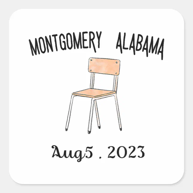 Montgomery Alabama fight riverboat brawl folding c Square Sticker | Zazzle
