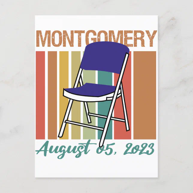 Montgomery Brawl Folding Chair August 5 2023 Postcard | Zazzle