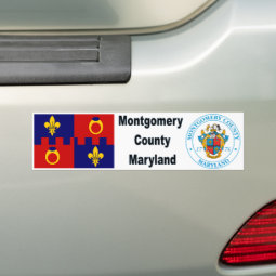 Montgomery County MD Flag and Seal Bumpersticker Bumper Sticker | Zazzle