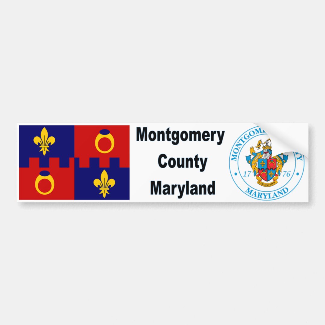 Montgomery County MD Flag and Seal Bumpersticker Bumper Sticker | Zazzle