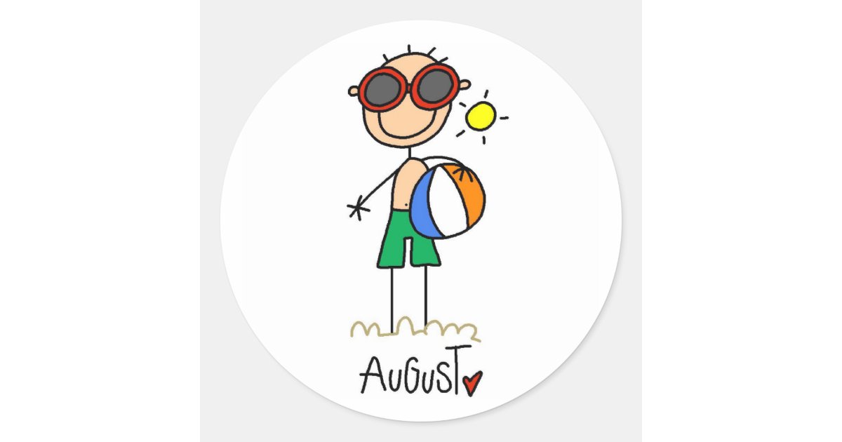 Month of August Classic Round Sticker | Zazzle