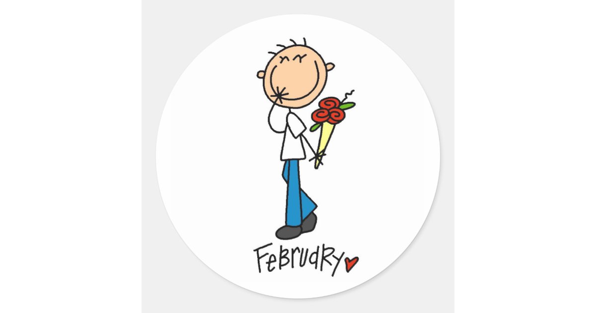 Month of February Classic Round Sticker | Zazzle