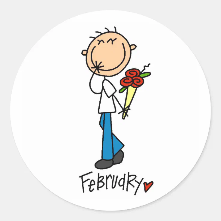 Month of February Classic Round Sticker | Zazzle