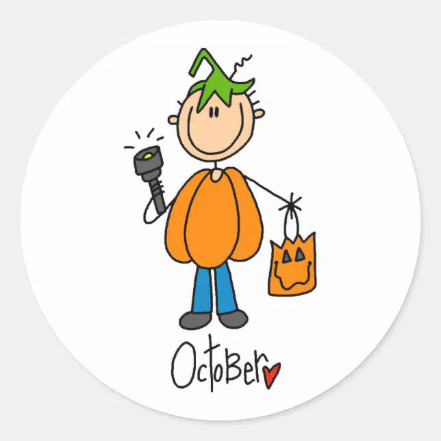 Month of October Classic Round Sticker | Zazzle