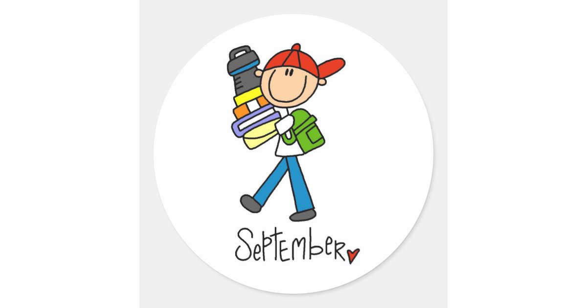 Month of September Classic Round Sticker | Zazzle