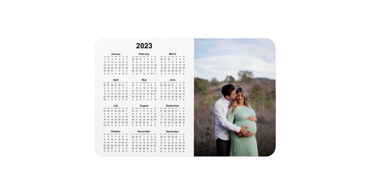 Monthly 2023 Calendar Magnet with Photo | Zazzle