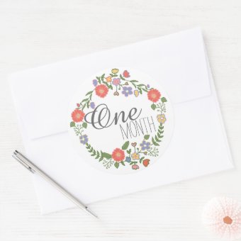 Monthly baby milestone scrapbooking album month classic round sticker ...