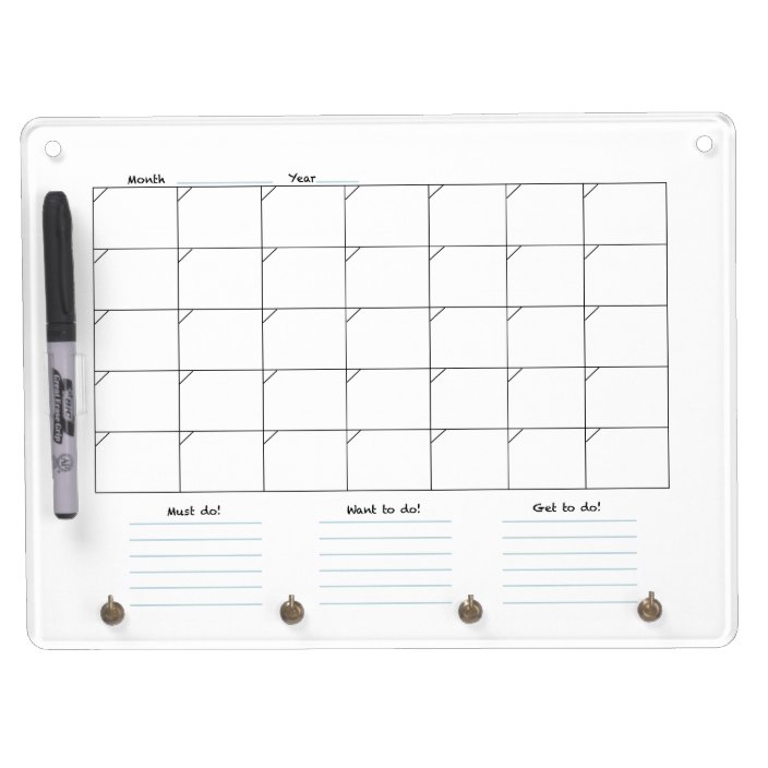 Monthly Calendar Whiteboard | Zazzle.com