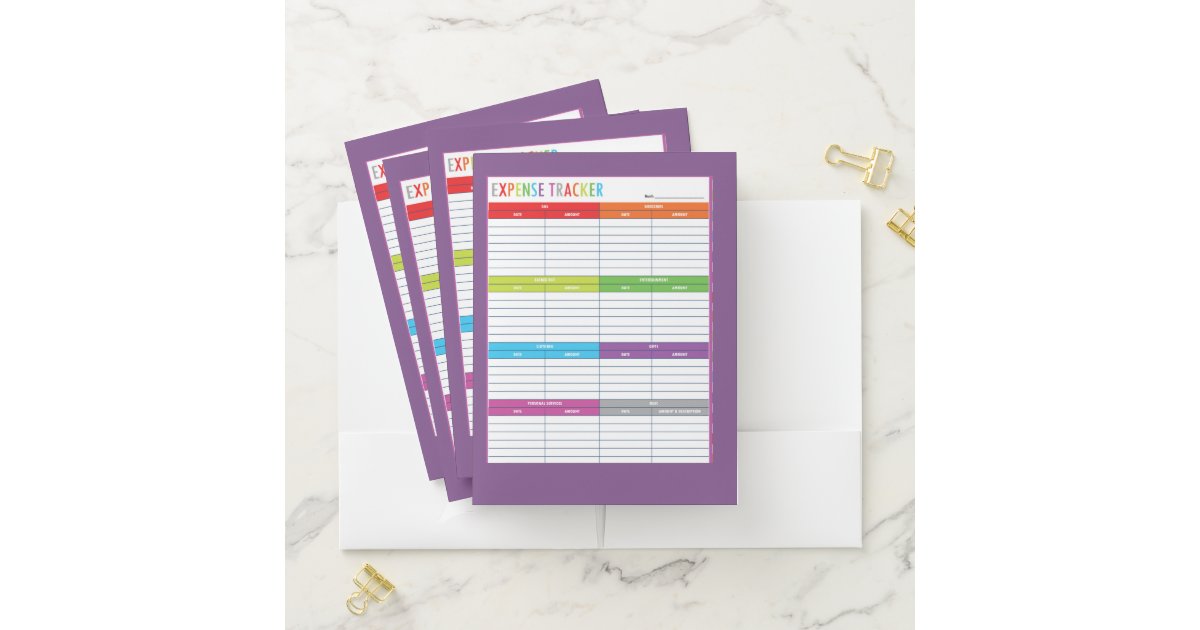Monthly Expense Tracker, Receipt Folders | Zazzle