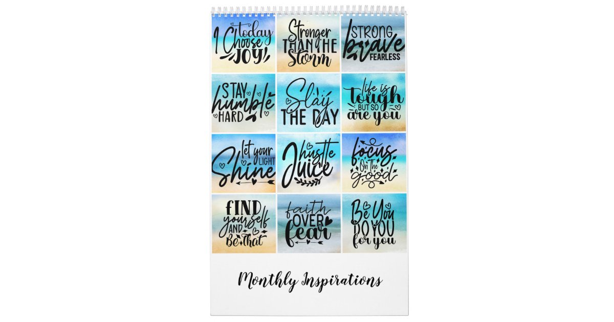 Monthly Inspiration Calendar | Zazzle