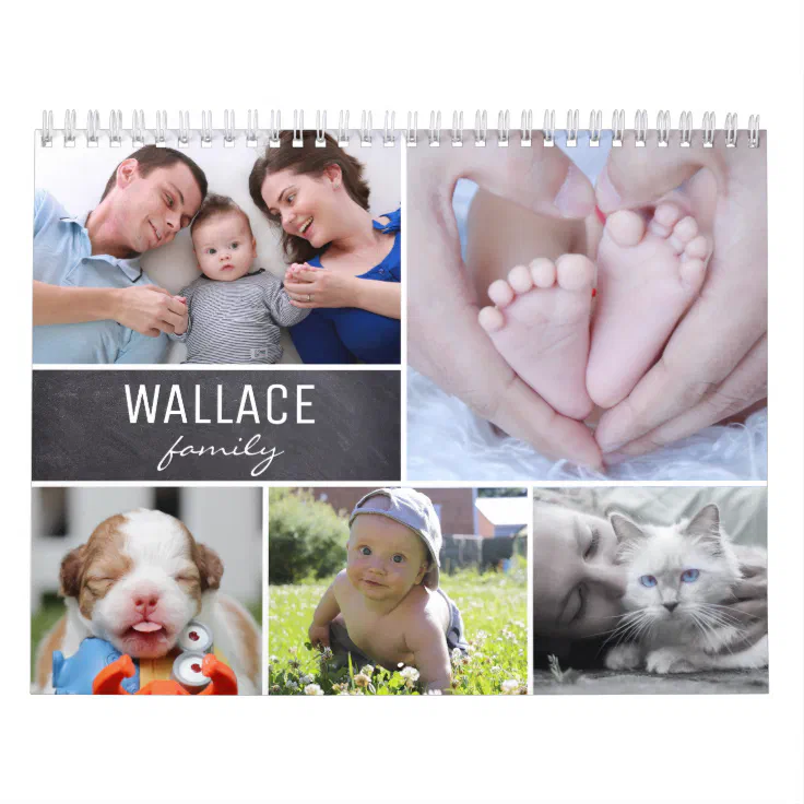 Monthly Personalized Multi Photos Family Calendar | Zazzle