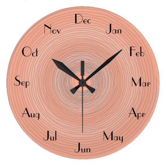 Months In Place Of Numbers Large Clock | Zazzle.com