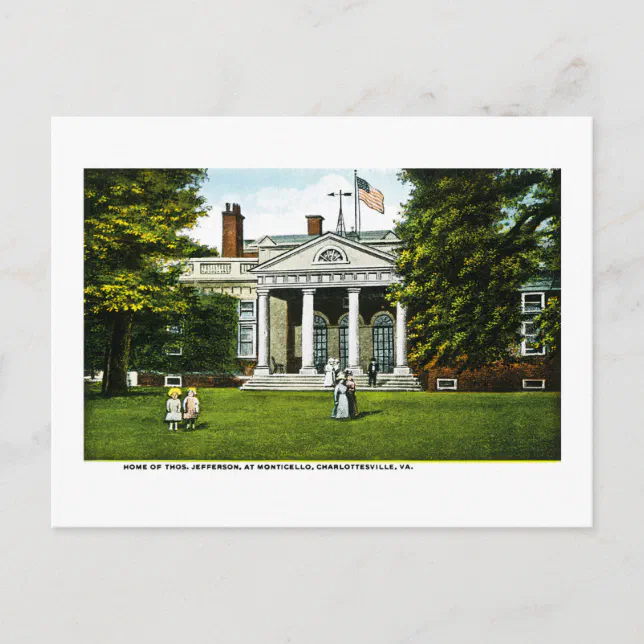 Monticello, Charlottesville, Virginia Postcard | Zazzle