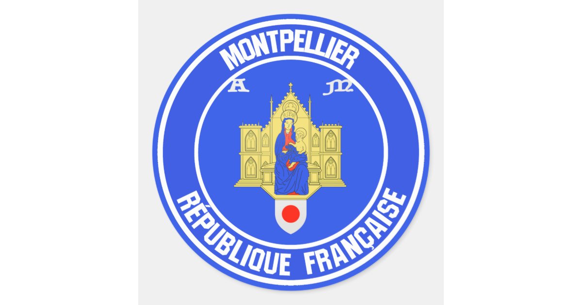 Montpellier Round Emblem Classic Round Sticker | Zazzle