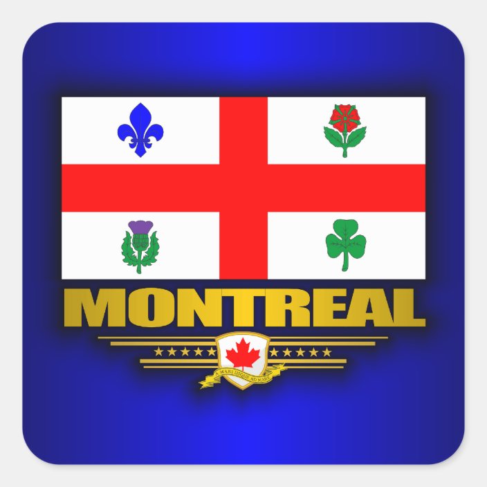 Montreal Flag Square Sticker | Zazzle.com