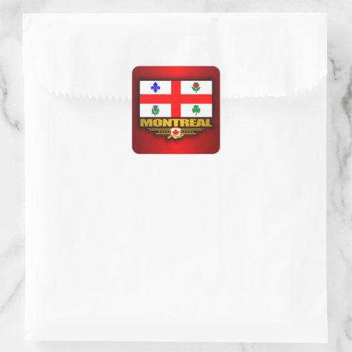 Montreal Flag Square Sticker | Zazzle