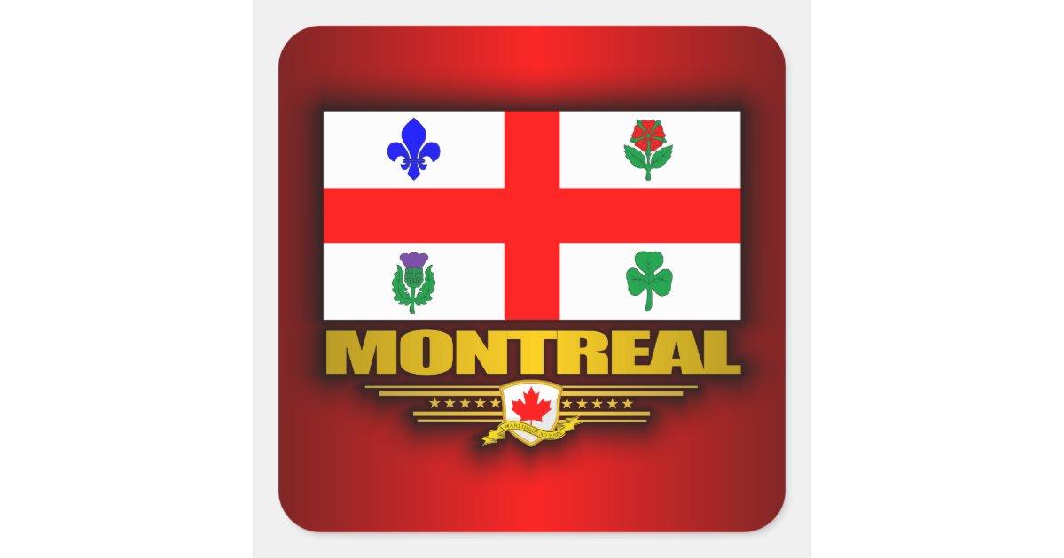 Montreal Flag Square Sticker | Zazzle