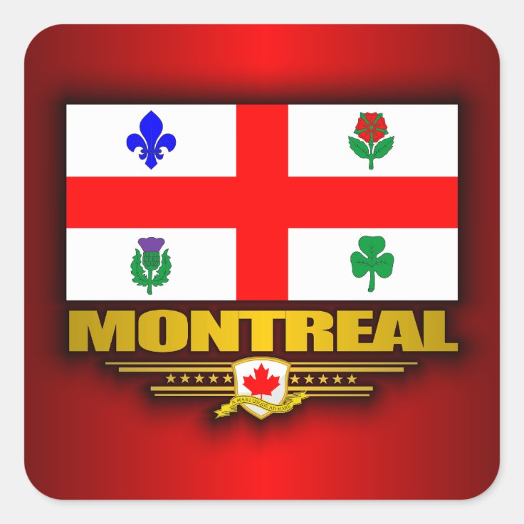 Montreal Flag Square Sticker | Zazzle