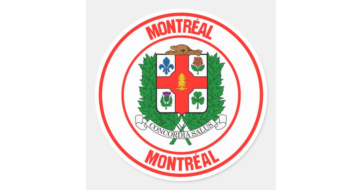 Montreal Round Emblem Classic Round Sticker | Zazzle