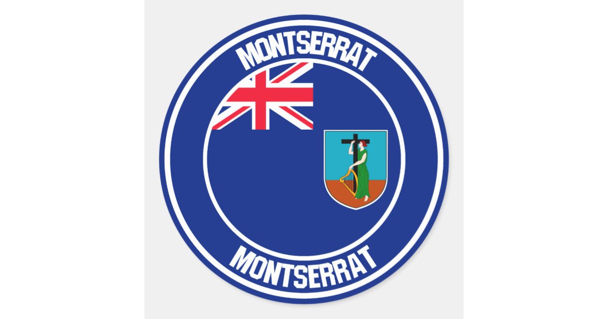 Montserrat Round Emblem Classic Round Sticker | Zazzle