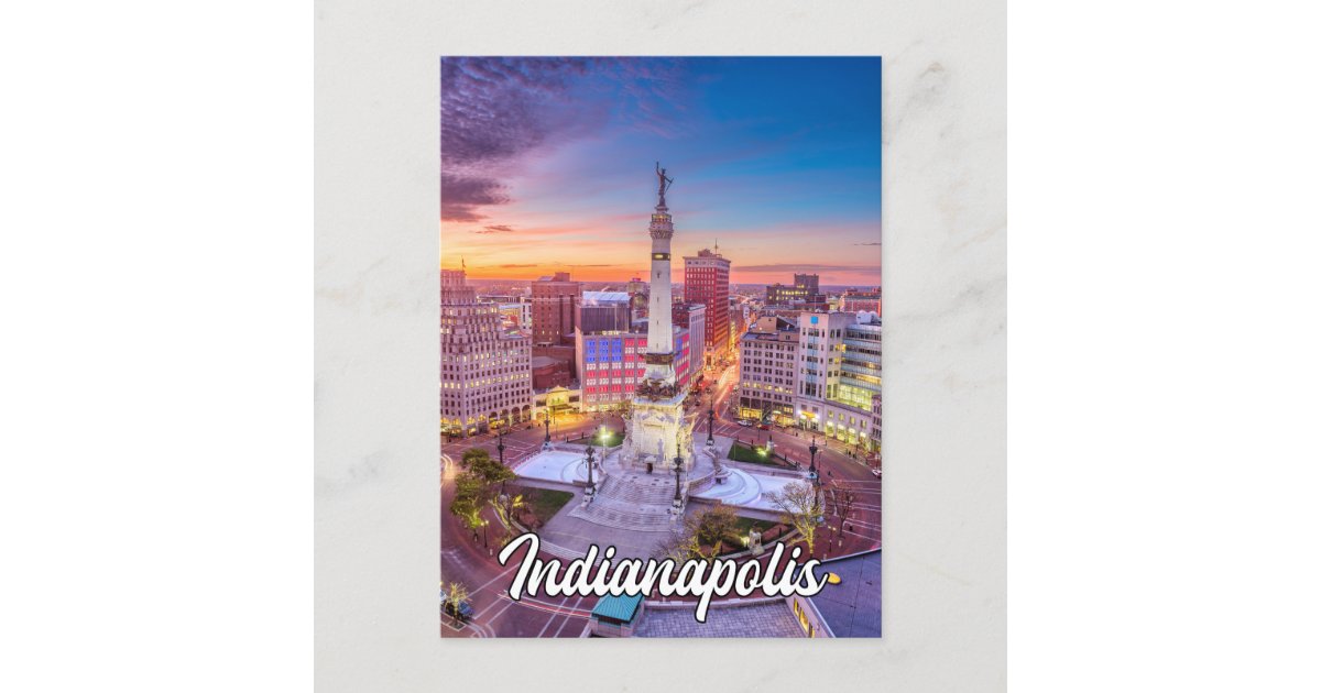 Monument Circle - Downtown Indianapolis, Indiana Postcard | Zazzle