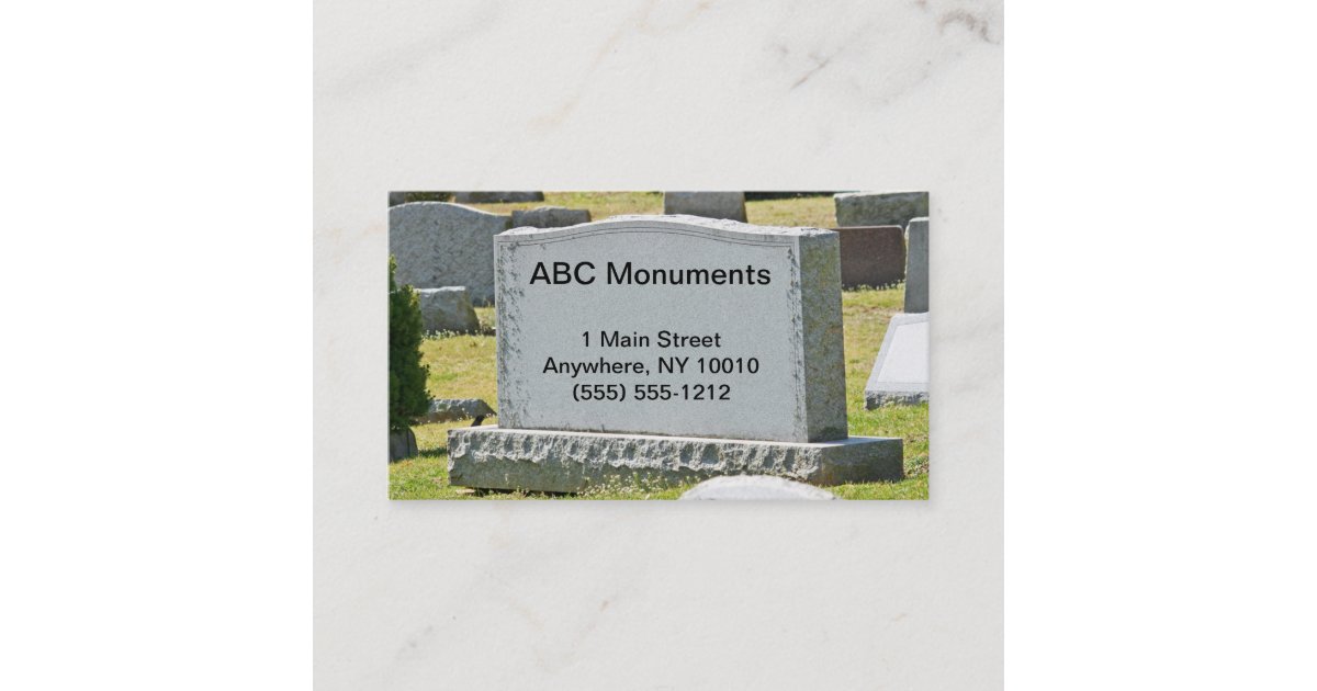 Monument Company Business Card | Zazzle