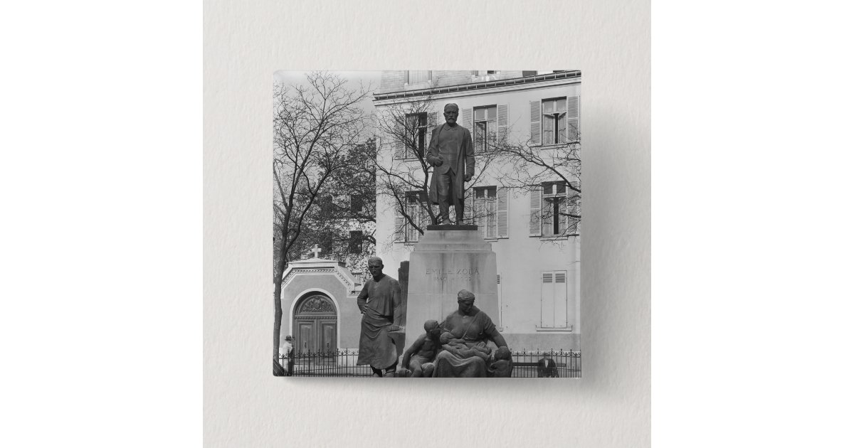 Monument to Emile Zola Pinback Button | Zazzle