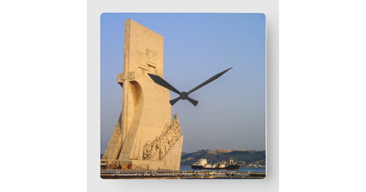 Monument to the Discoveries, Lisbon, Portugal Square Wall Clock | Zazzle