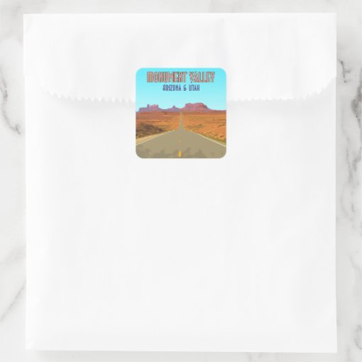 Monument Valley Arizona Utah Vintage Square Sticker | Zazzle