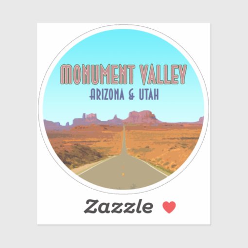 Monument Valley Arizona Utah Vintage Sticker | Zazzle