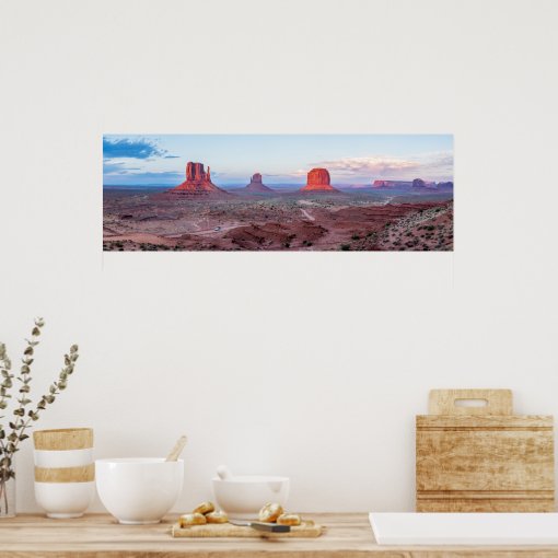 Monument Valley Sunset Panorama Poster | Zazzle