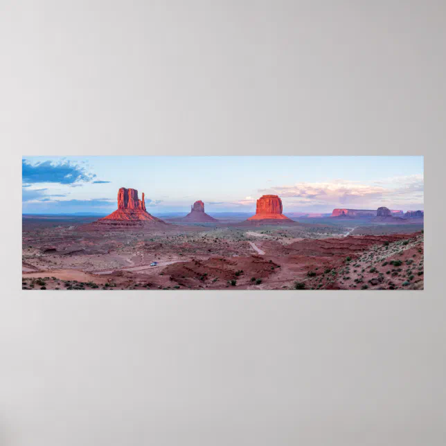 Monument Valley Sunset Panorama Poster | Zazzle