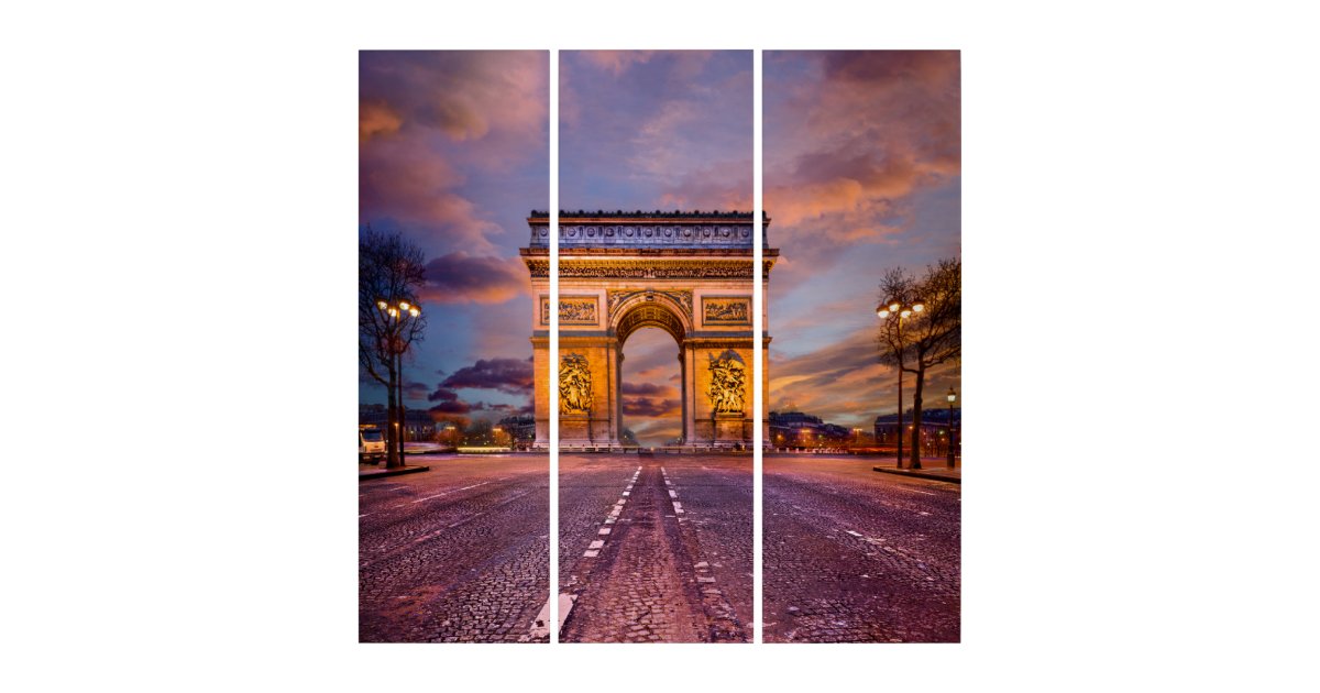Monuments | Arc de Triomphe, Paris France Triptych | Zazzle