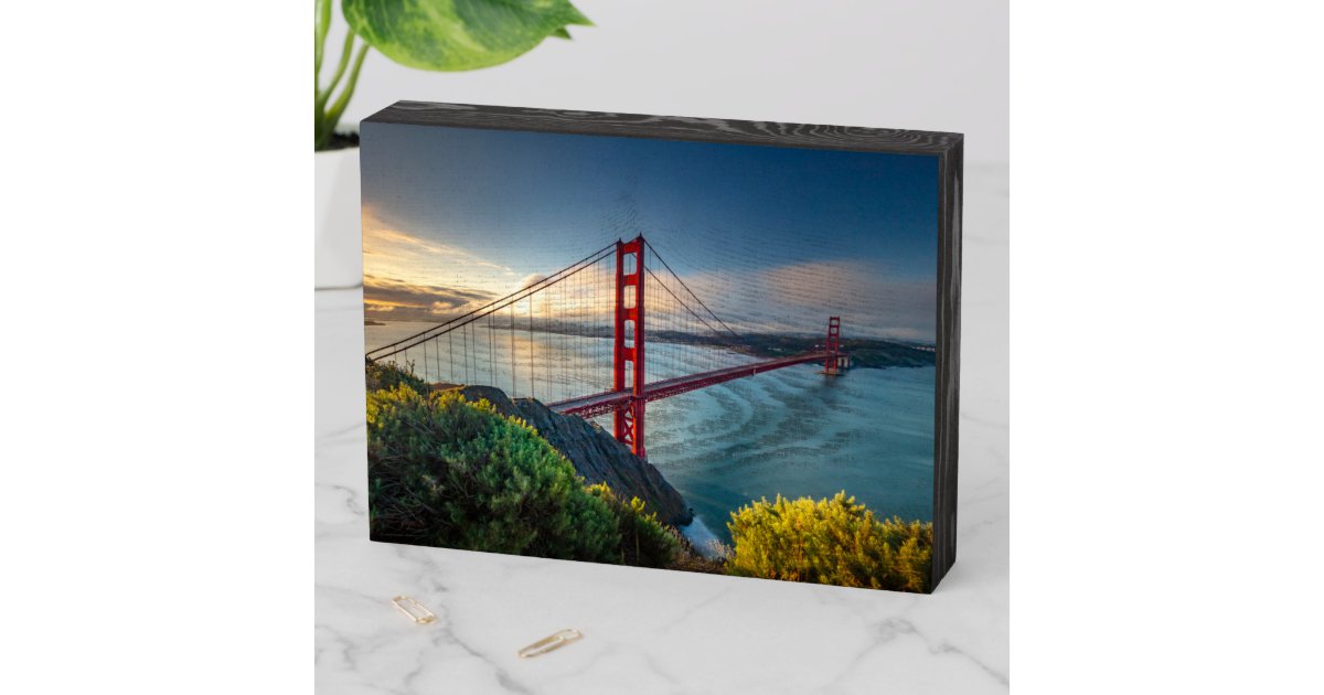 Monuments | Golden Gate San Francisco Wooden Box Sign | Zazzle