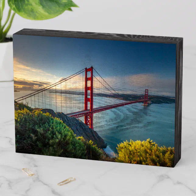 Monuments | Golden Gate San Francisco Wooden Box Sign | Zazzle