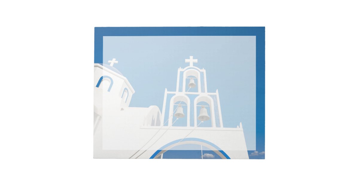 Monuments | Greek Blue Dome Church Notepad | Zazzle