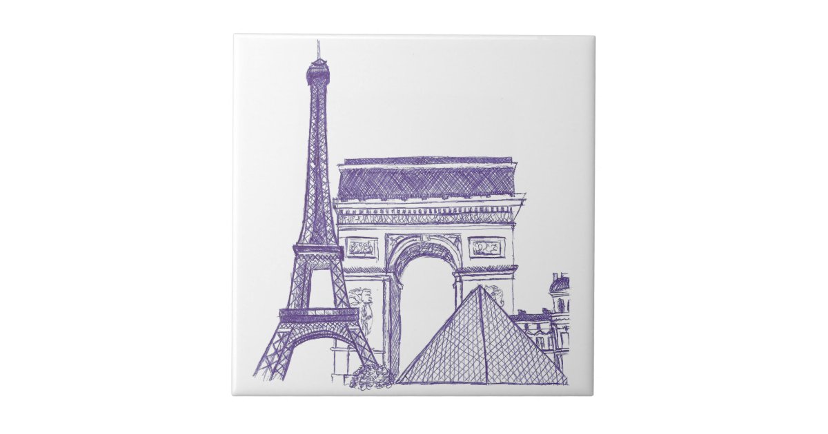 Monuments of Paris Ceramic Tile | Zazzle
