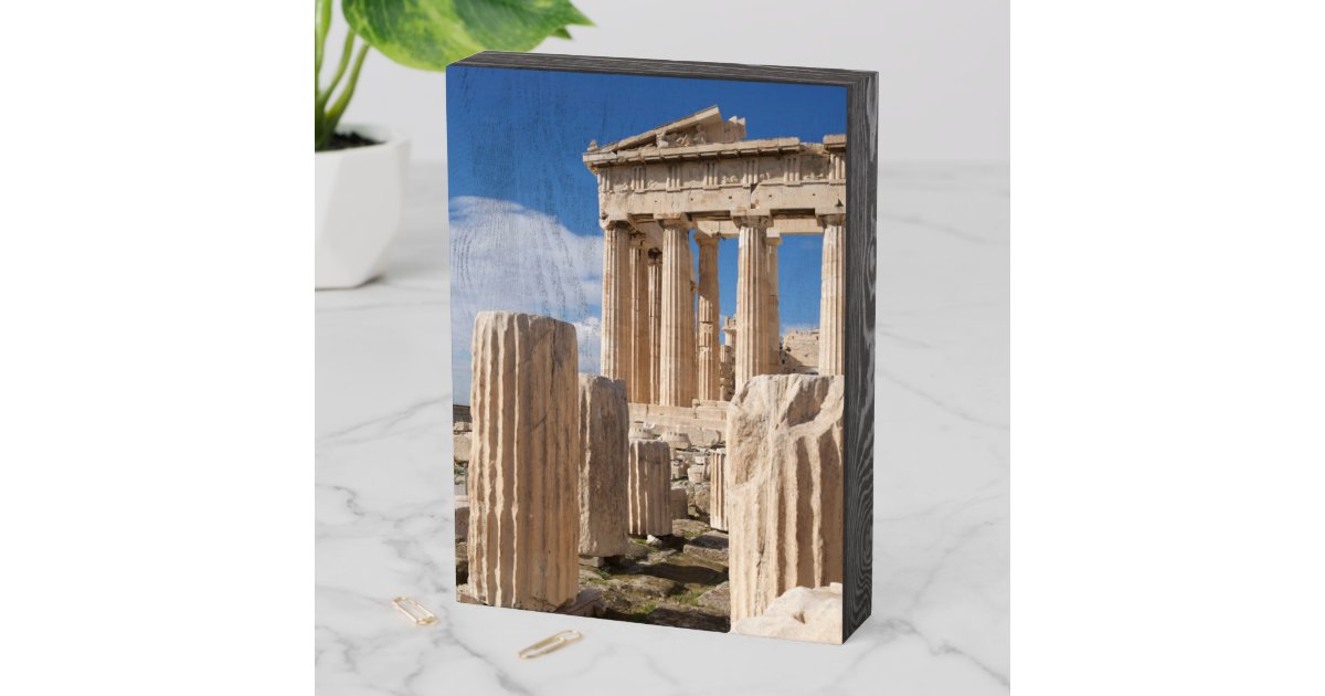Monuments | Parthenon Acropolis Athens Greece Wooden Box Sign | Zazzle