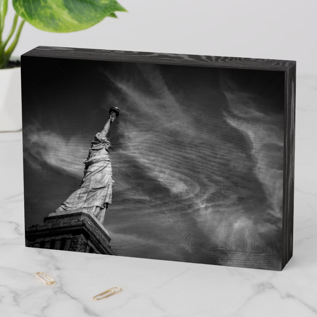Monuments | Statue of Liberty Manhattan NYC Wooden Box Sign | Zazzle